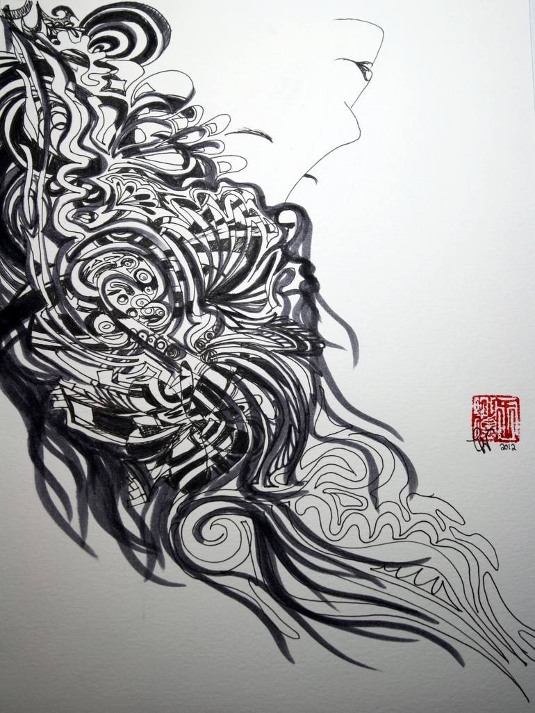 Tumbling Fall Breeze Drawing by Queenie Wong | Saatchi Art