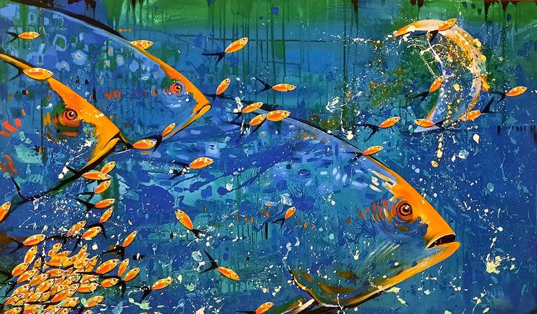 Mareas Azules Painting by Felix Murillo | Saatchi Art