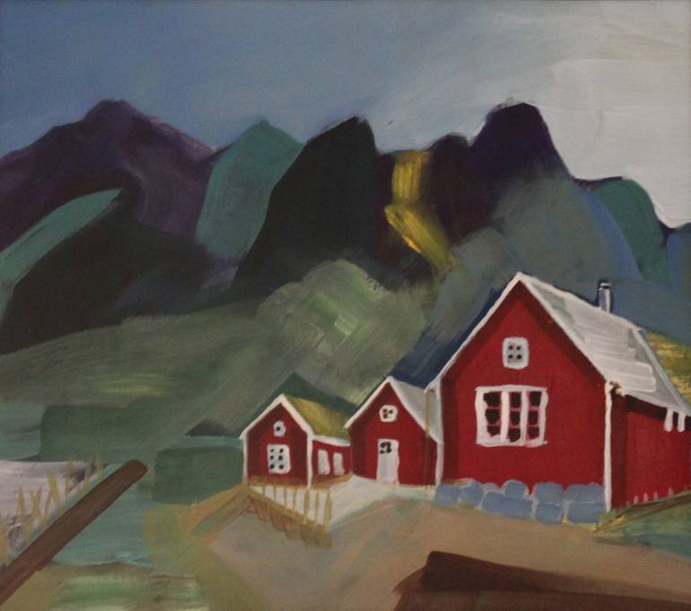 Lofoten Island III Painting by Daniela Neumann | Saatchi Art