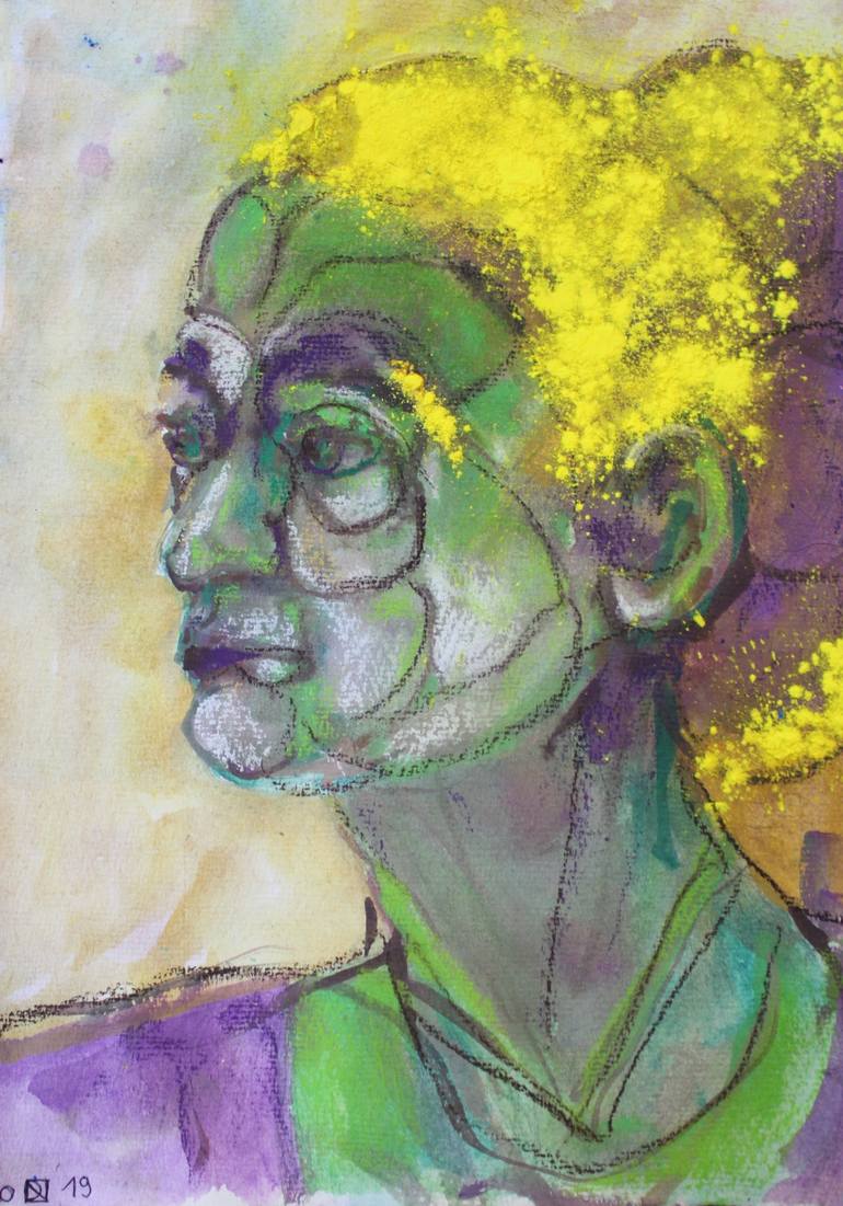Woman with Green Ear Painting by Daniela Neumann | Saatchi Art