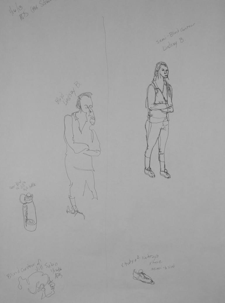 Blind vs. Semi-Blind Drawing by Alex Schaufele | Saatchi Art