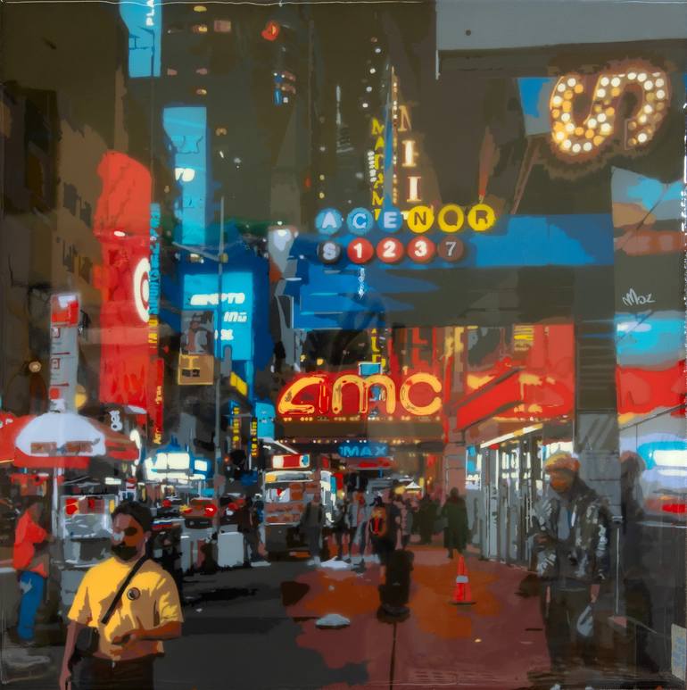 Broadway night Painting by Marco Barberio | Saatchi Art