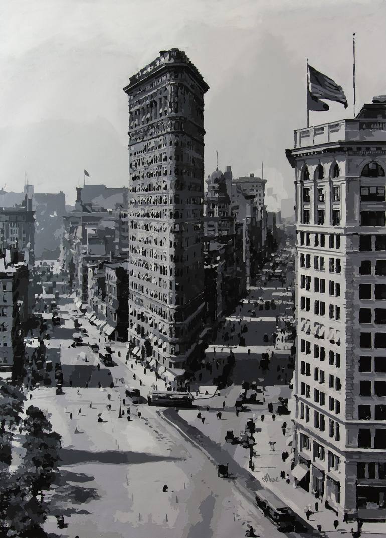 Flatiron Building 1920 Painting by Marco Barberio | Saatchi Art