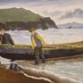 Pulling the Currach at Clogher Head Painting by Diane Lavery | Saatchi Art
