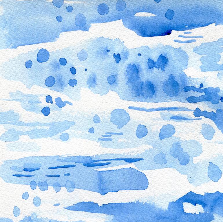 Landscape in blue Drawing by Elena Blanco | Saatchi Art