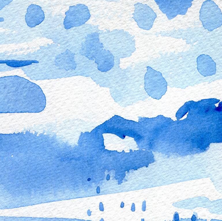 Landscape in blue Drawing by Elena Blanco | Saatchi Art