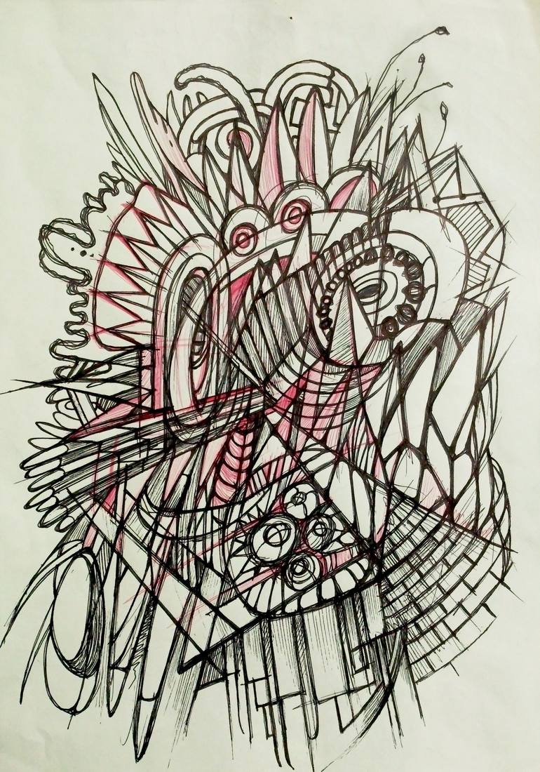 Abstract spikey Drawing by Victoria Zukovska | Saatchi Art