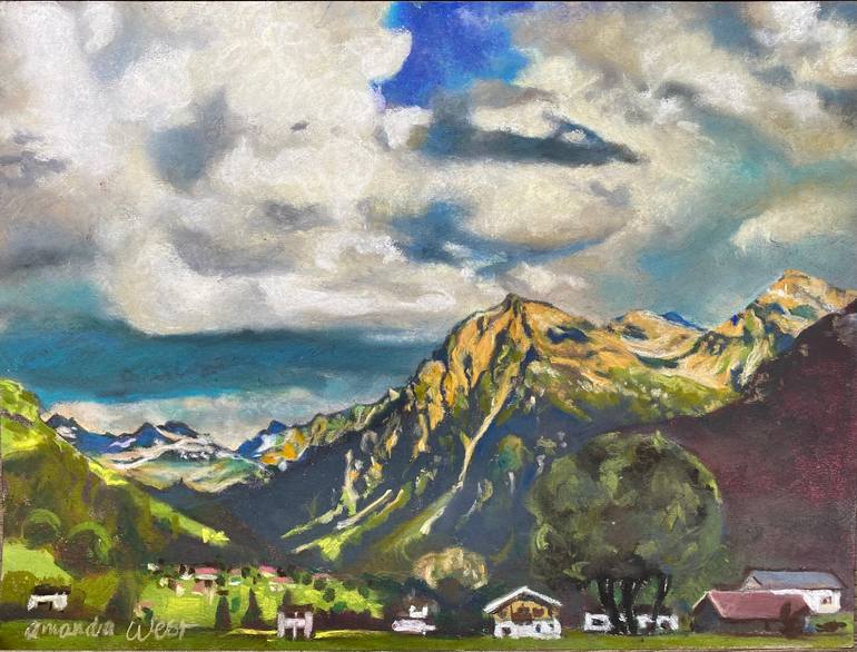 Summer's Crescendo in Klosters, Switzerland Drawing by Amanda J. West ...