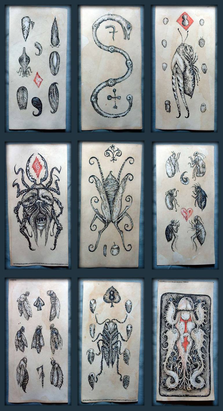 Insects. playing cards Installation by Azarii Gorchakov | Saatchi Art