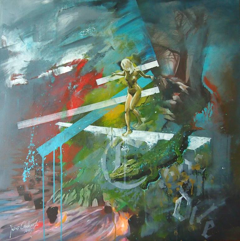 Crocodile Painting by Janusz Orzechowski | Saatchi Art