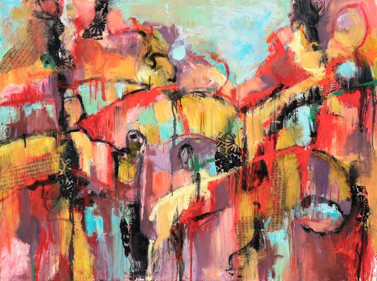 Carnival Feathers Painting by Jane Johnson | Saatchi Art