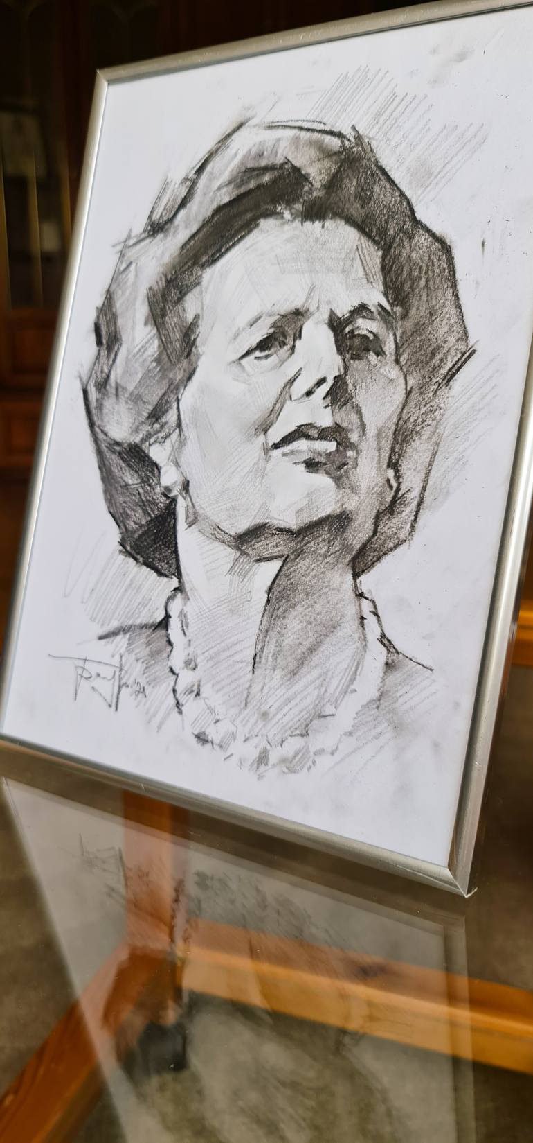 Margaret Thatcher. Drawing by Vera Bondare | Saatchi Art