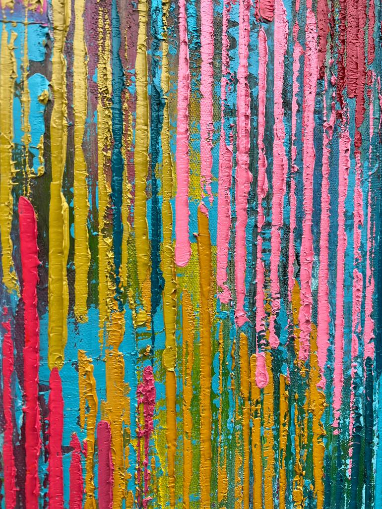 Falling Stripes Painting by Janet Hamilton | Saatchi Art