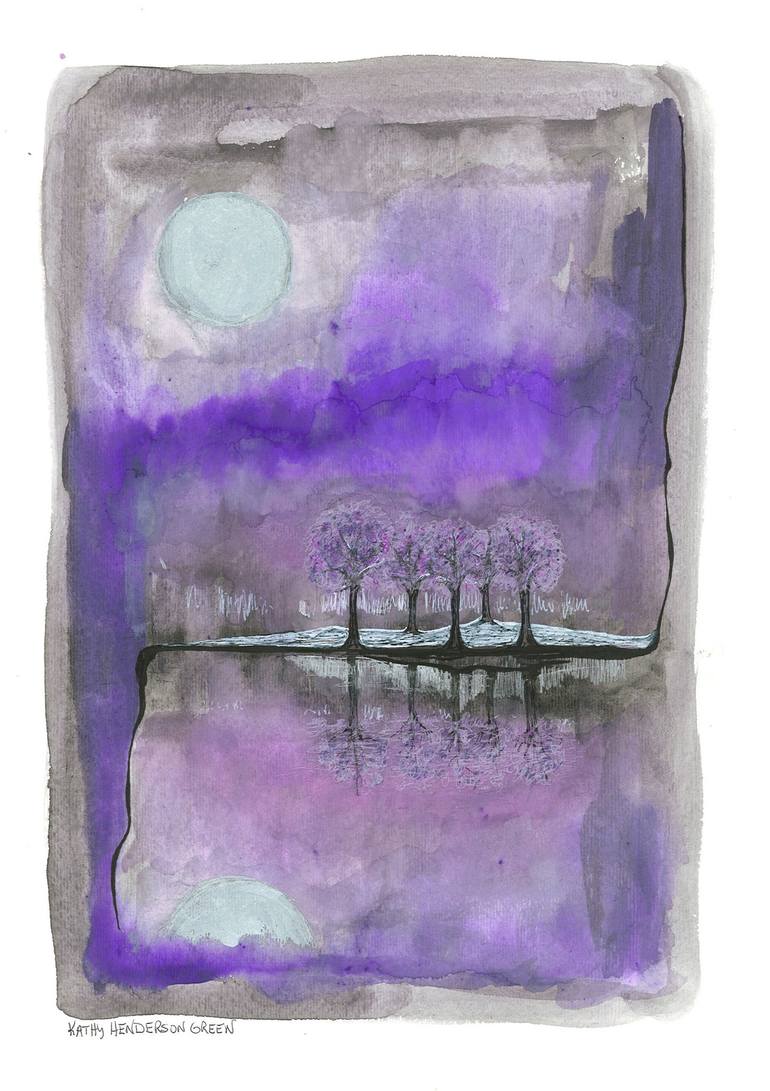 By the Light of the Silvery Moon Drawing by Kathy Green | Saatchi Art