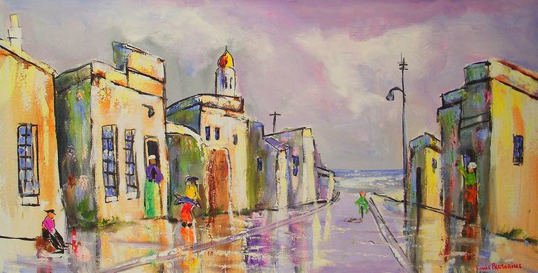 Rainy day in Cape town Painting by Louis Pretorius | Saatchi Art