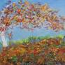 Two autumn trees Painting by Louis Pretorius | Saatchi Art