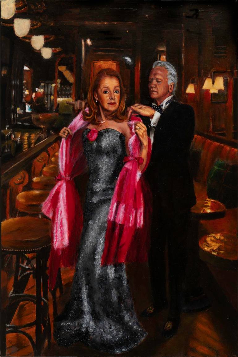 At The Polo Bar Painting by Tom Mason | Saatchi Art