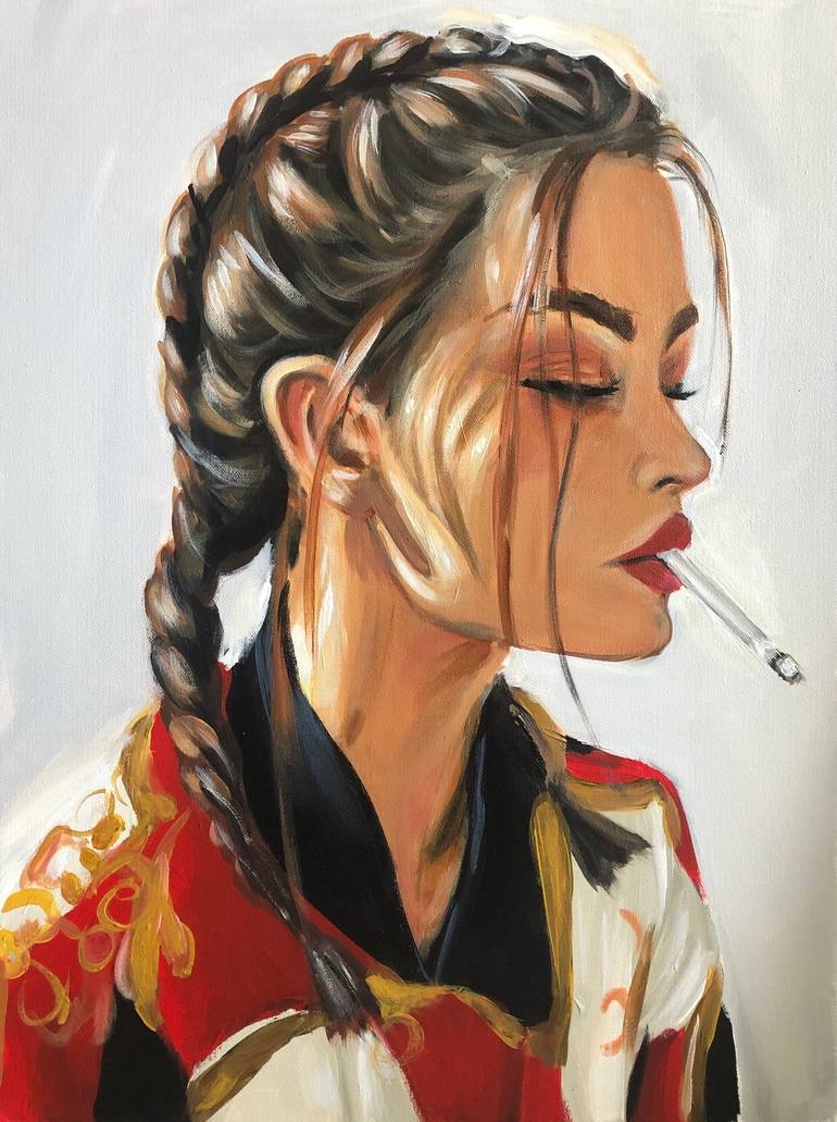 The lips Painting by Maria Folger | Saatchi Art