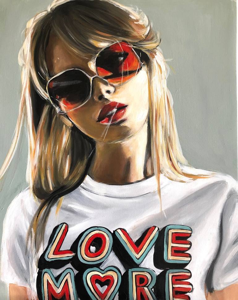 More love less hate Painting by Maria Folger | Saatchi Art