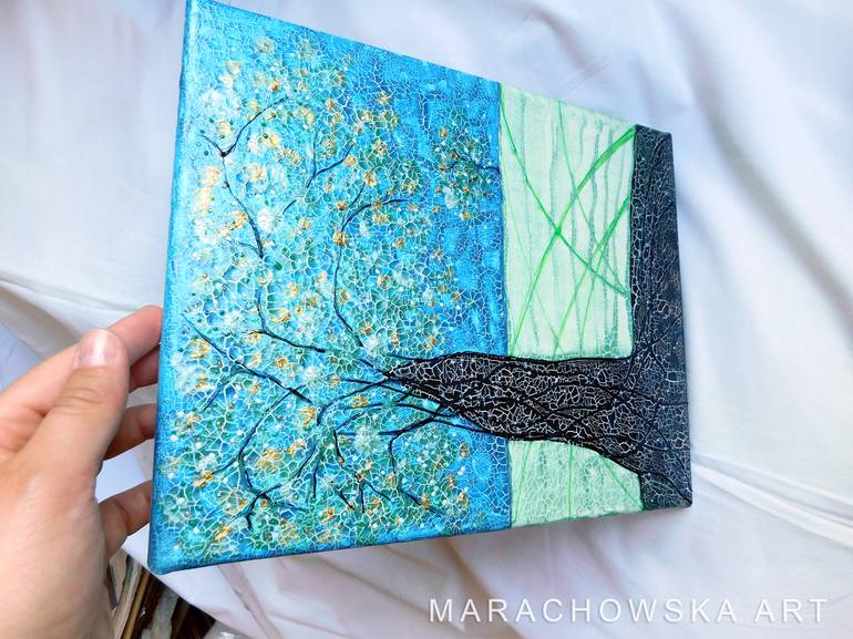 TURQUOISE TREE - MARACHOWSKA ART Painting by Maria Marachowska ...