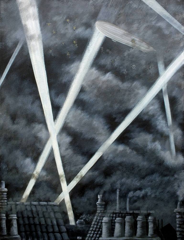 The Zeppelin Menace Painting by Philip Harvey | Saatchi Art