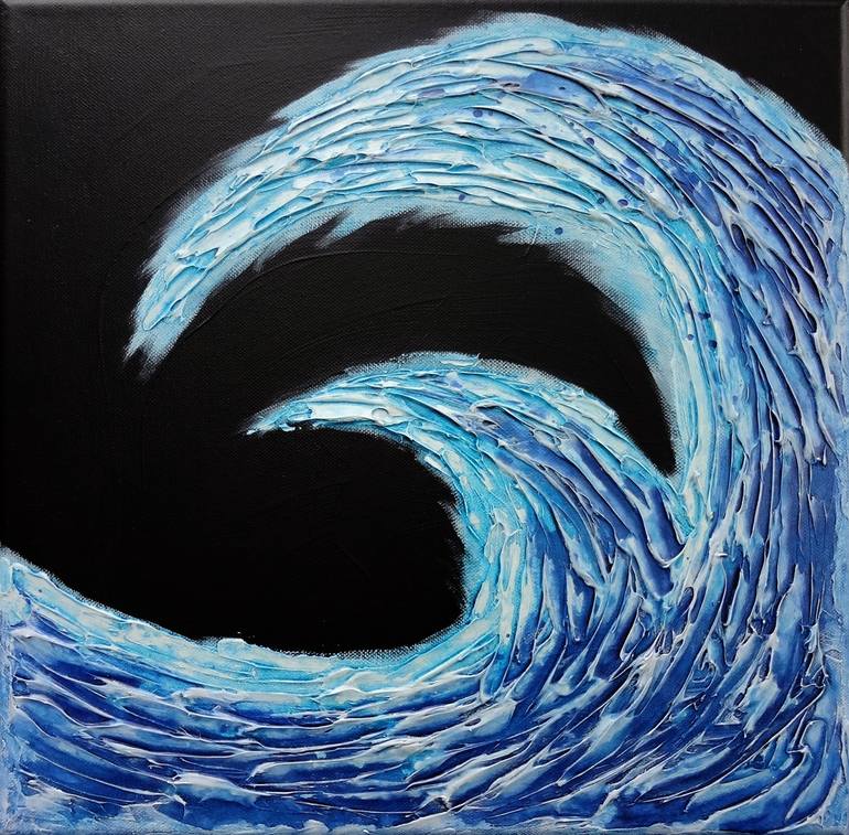 Medium Textured Waves Painting by Liz Mcdonough | Saatchi Art