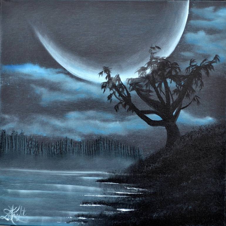Super Moon Painting by Ashley Knight | Saatchi Art