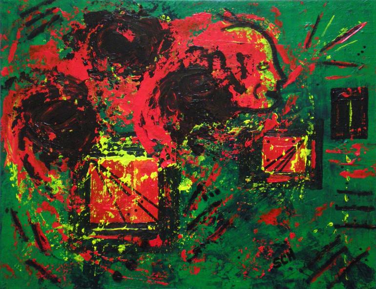 Hectic Modern Life in Threes Painting by Scott Haley | Saatchi Art