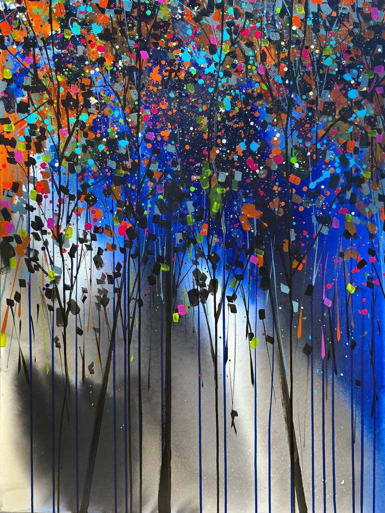 fall gradient colors landscape Painting by Irfan Mirza | Saatchi Art