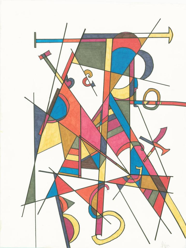 Letters In Space I Drawing by Aubrae Wilson | Saatchi Art