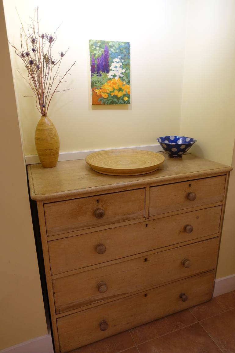 Lupins, Pansies and Rhododendrons Painting by Ian McAdam | Saatchi Art