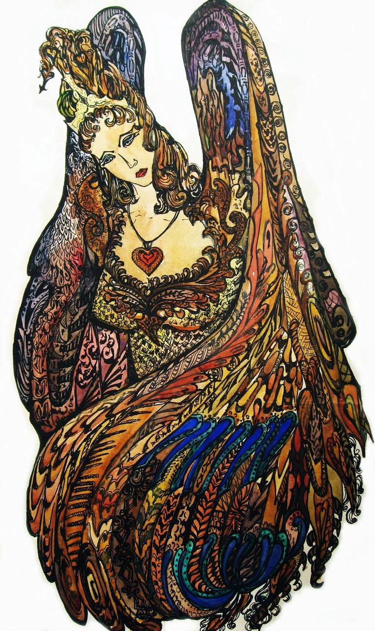 Sirin Painting by Natallia aka Sovushka XIII Savitskaya | Saatchi Art