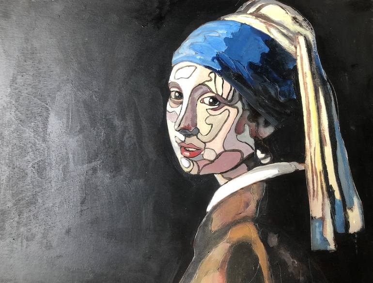 Girl with a Pearl Earring || Fire Painting Painting by James Ruddle ...