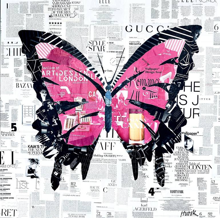 Pink Wings Collage by Jim Hudek | Saatchi Art