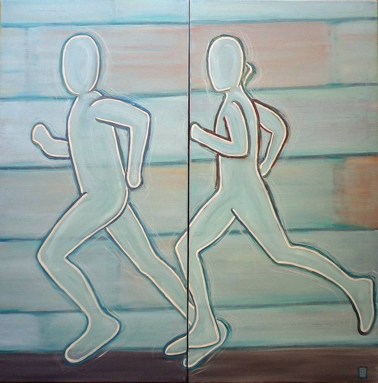 Adam & Eve - SOLD Painting by Celina Prieto | Saatchi Art
