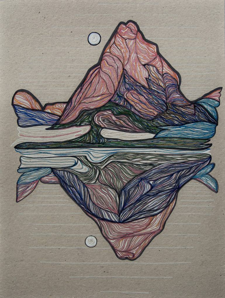 Lake reflection Drawing by Celina Prieto | Saatchi Art