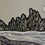 Dolomites peaks Drawing by Celina Prieto | Saatchi Art
