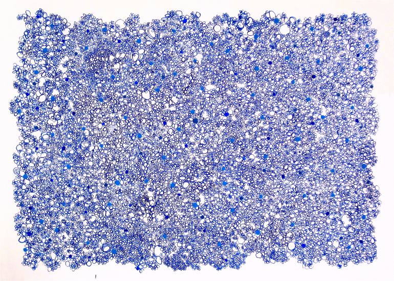 Little Blue Planet Drawing by Rebecca Jacoby | Saatchi Art