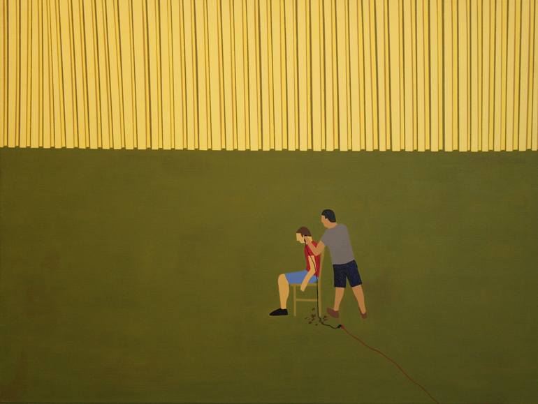 Backyard Haircut Painting by Erlend Smidt Lysaker | Saatchi Art