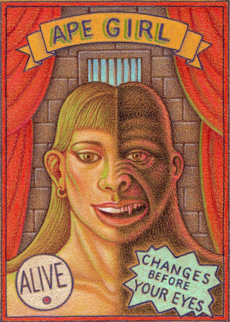 Ape Girl Drawing by Thomas Sciacca | Saatchi Art