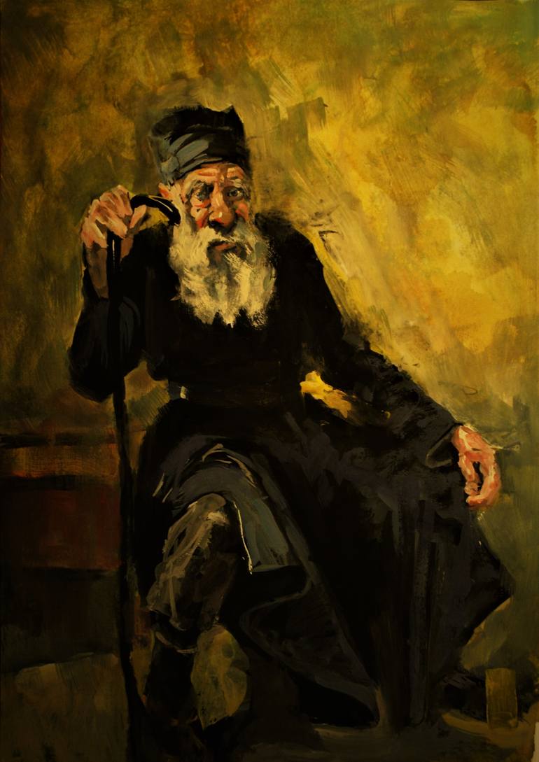 The Old Orthodox Monk from Mt. Athos Painting by HARI MITRUSHI ...