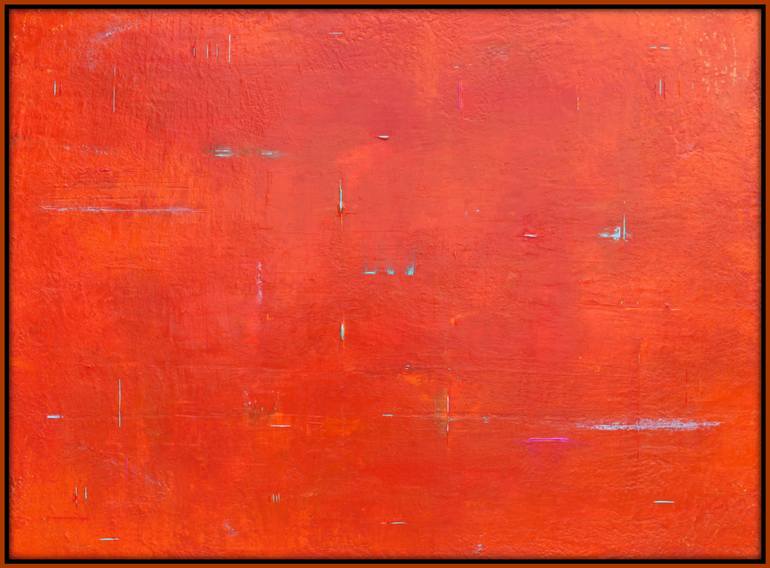 Primitive Red Orange Abstract II Painting by Robert Lynn | Saatchi Art