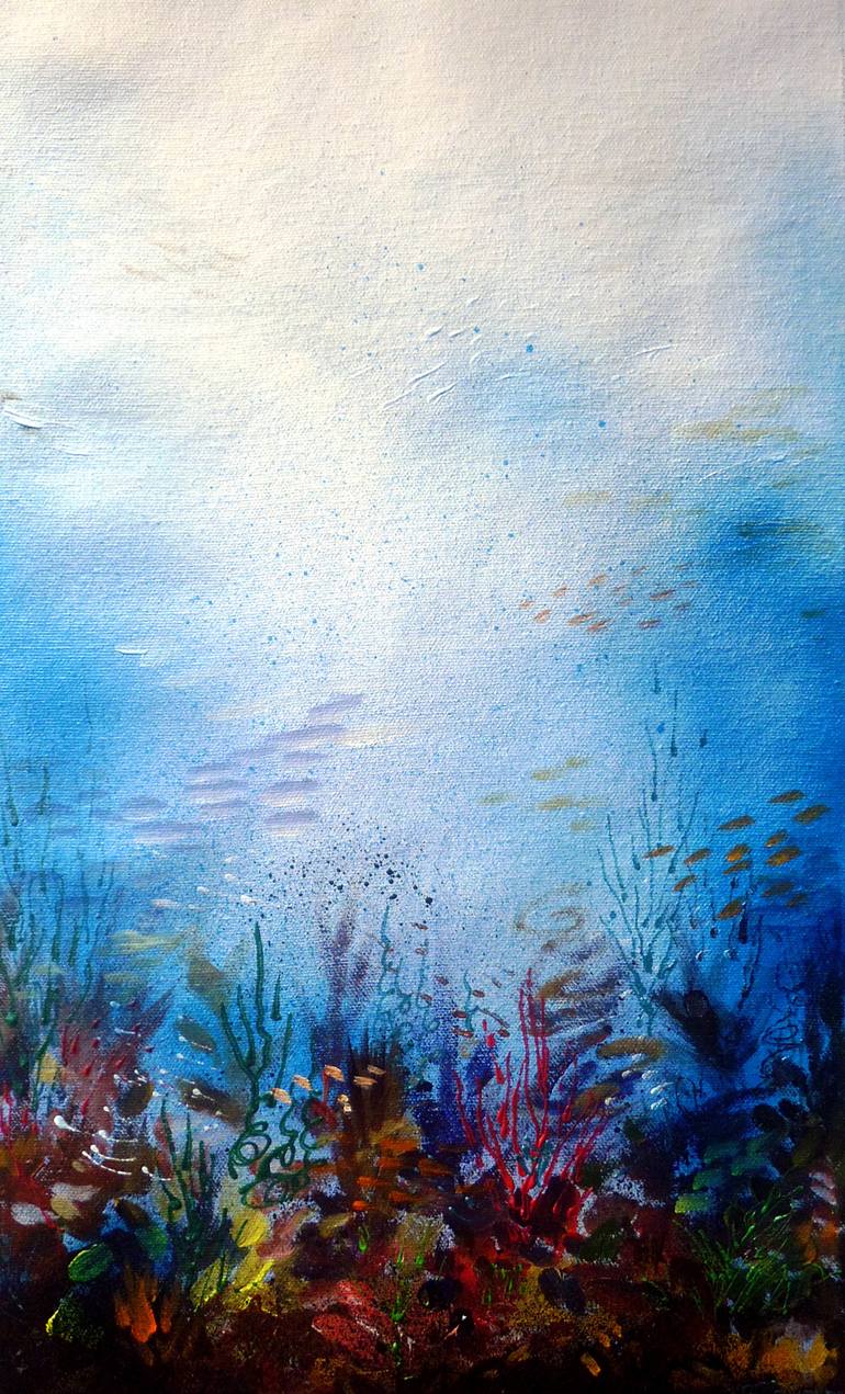 Under the Sea (Abstract)-Acrylic on Canvas Painting Painting by Samiran ...