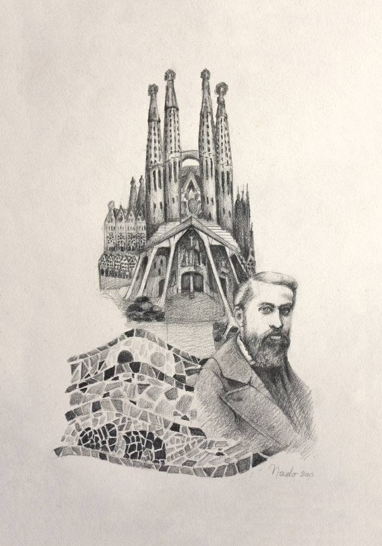 TRIBUTE TO GAUDI AND SAGRADA FAMILIA Drawing by Konstantina Louka ...