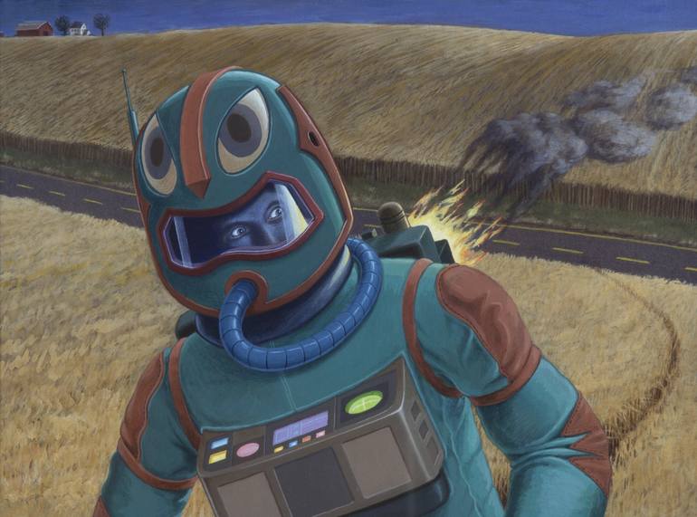 Ancient Eskimo Astronaut Painting by David Birkey | Saatchi Art