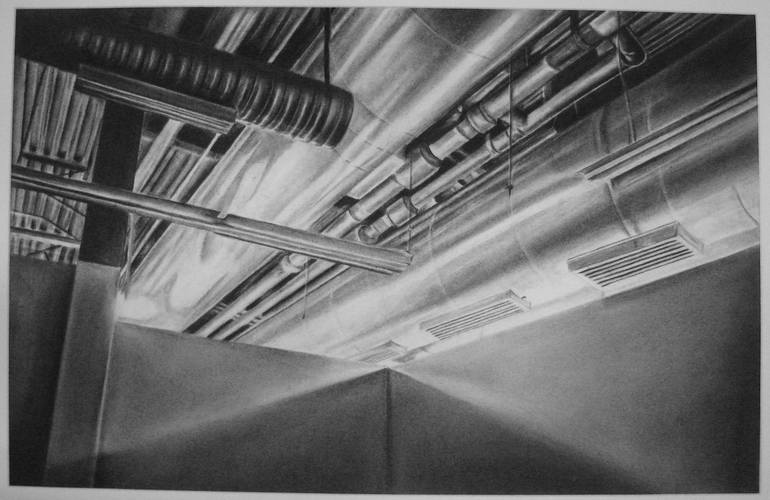 Duct work Drawing by Fiona Hawkes | Saatchi Art