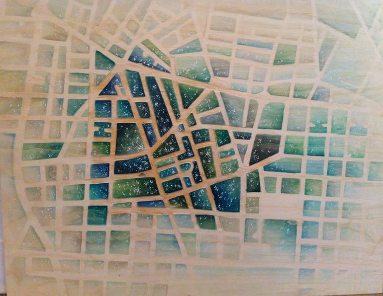 Green map Painting by Fiona Hawkes | Saatchi Art