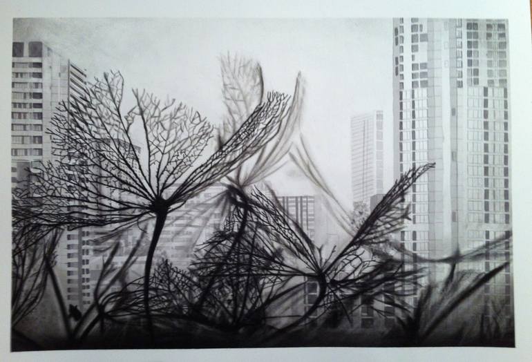 Double exposure #1 Drawing by Fiona Hawkes | Saatchi Art