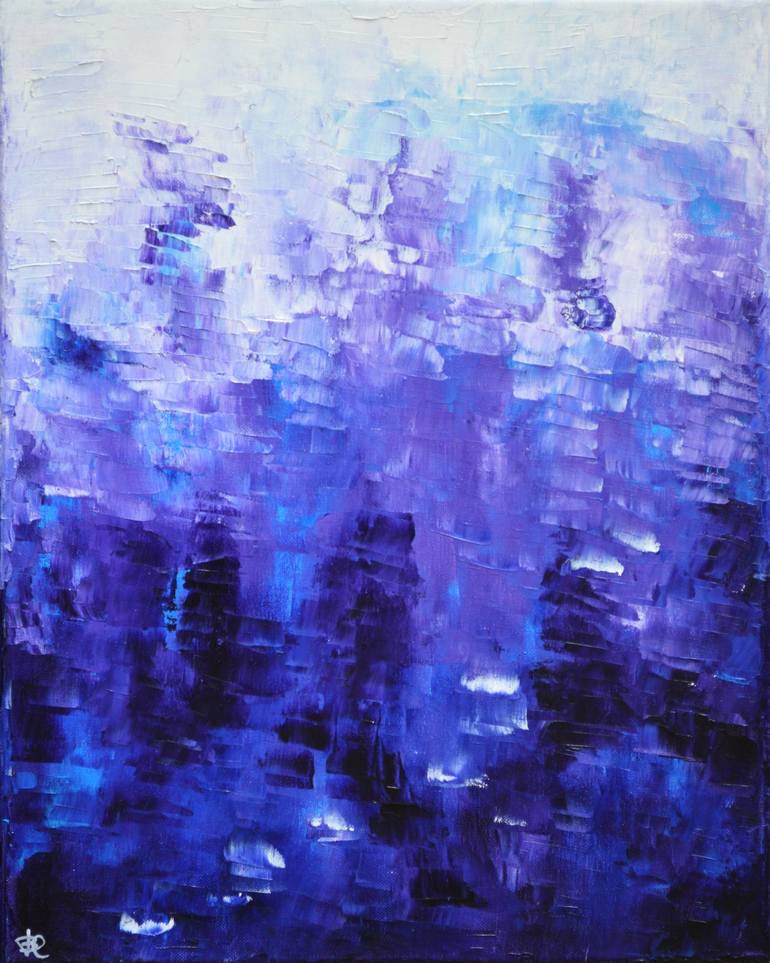 blue abstract art painting BLUE CODE by Chakramoon Painting by Belinda ...