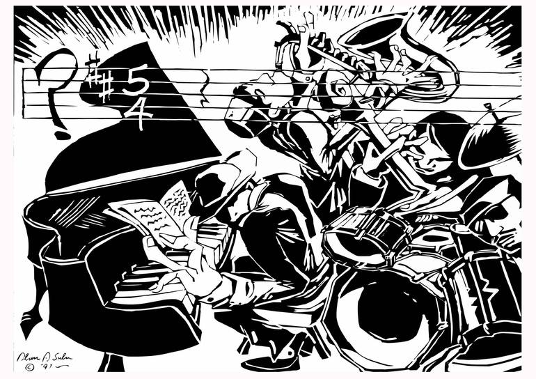 A Manic Band Printmaking by Alan Sula | Saatchi Art